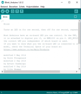 Lab – Arduino IDE installeren voor de Arduino Nano, Blink programmeren, Arduino troubleshooter ...